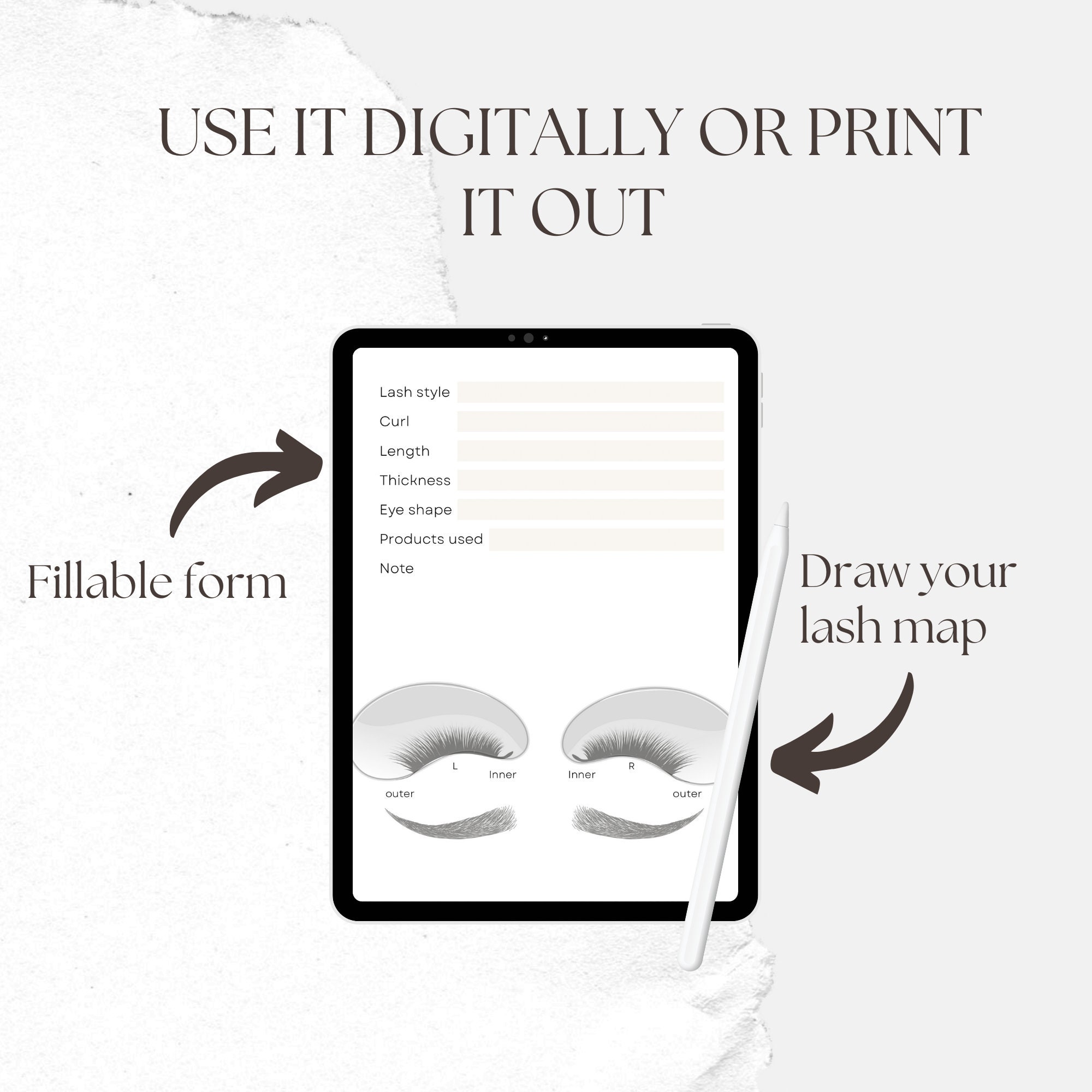 Eyelash Extensions Client Record Book/ Lash Client Record/ Lash Mapping ...