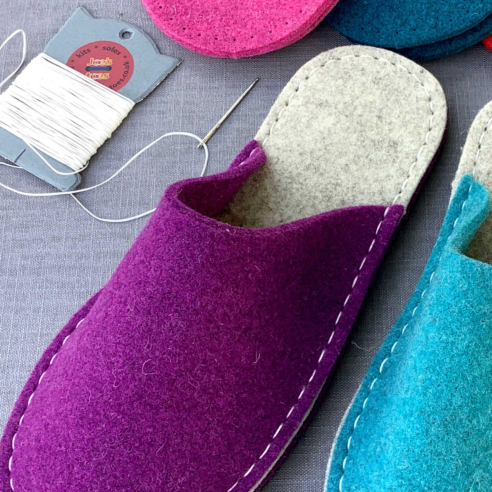 DIY Wool Felt Slipper Kit: Easy Sewing Project - Etsy