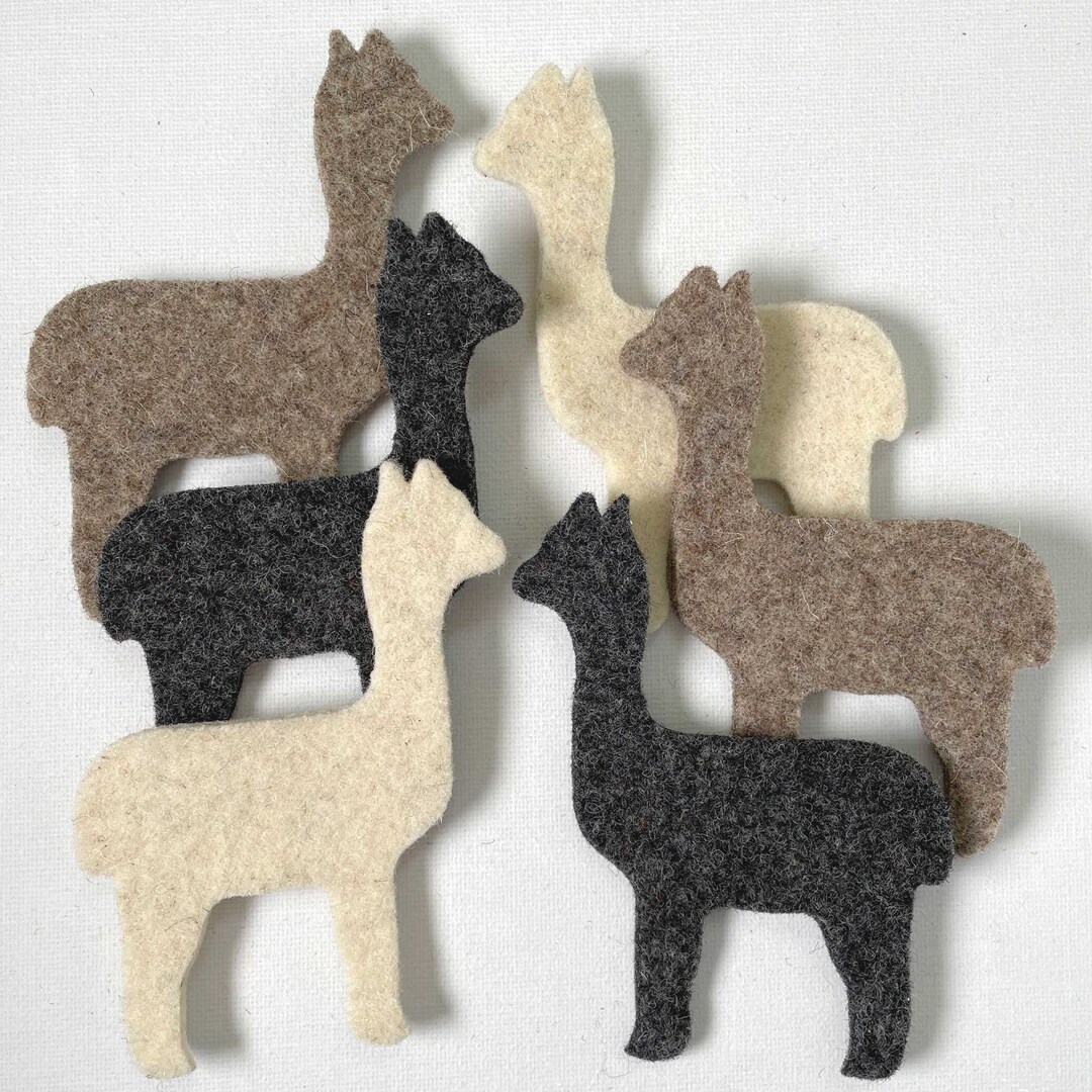 Felt Alpacas - Flock of 6 in Natural Colours - Ideal Base for ...
