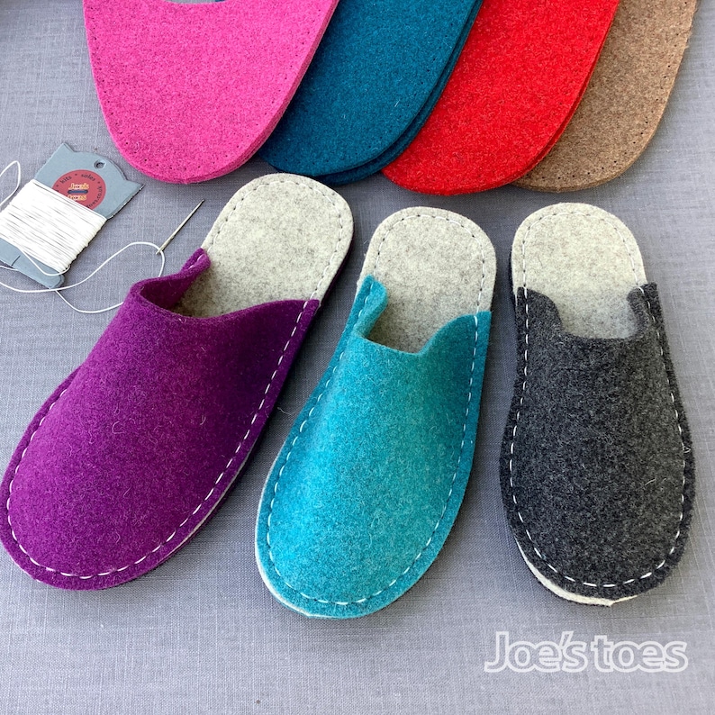 DIY Wool Felt Slipper Kit: Easy Sewing Project - Etsy