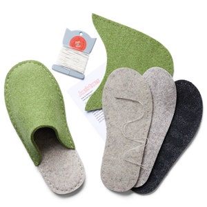 Kit to Make Your Own Slippers - Cozy Thick Wool Felt Ready Cut and ...