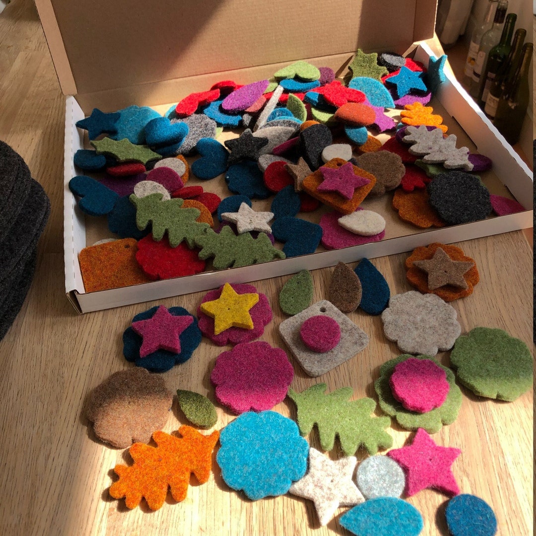 Wool Felt Shapes: Stars, Flowers, Leaves - 50/100 Pieces - Etsy