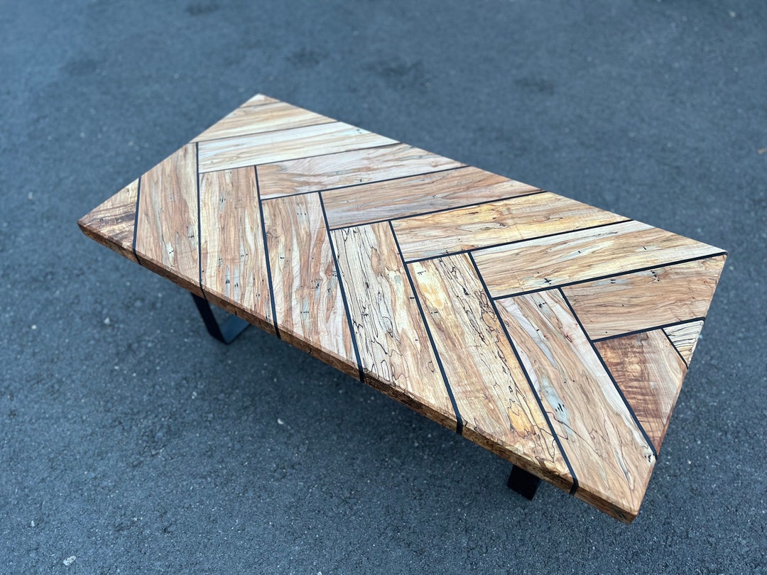 Spalted Maple Herringbone Coffee Table - Etsy