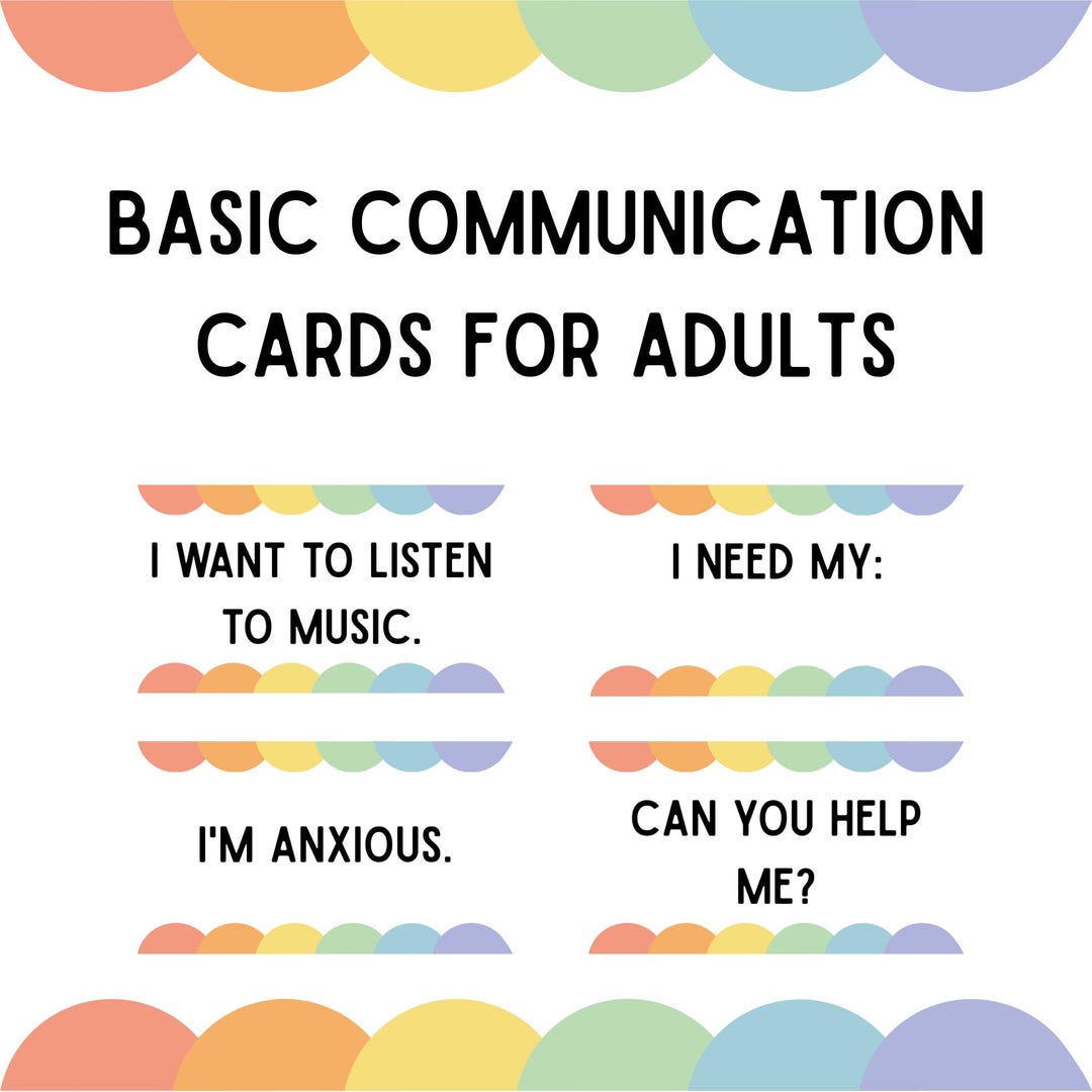Rainbow Printable Basic Communication Cards (expanded) - Etsy