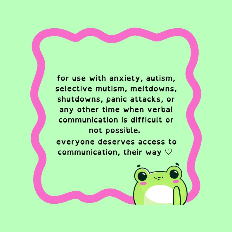 Printable Frog Basic Communcation Cards for Adults - Etsy