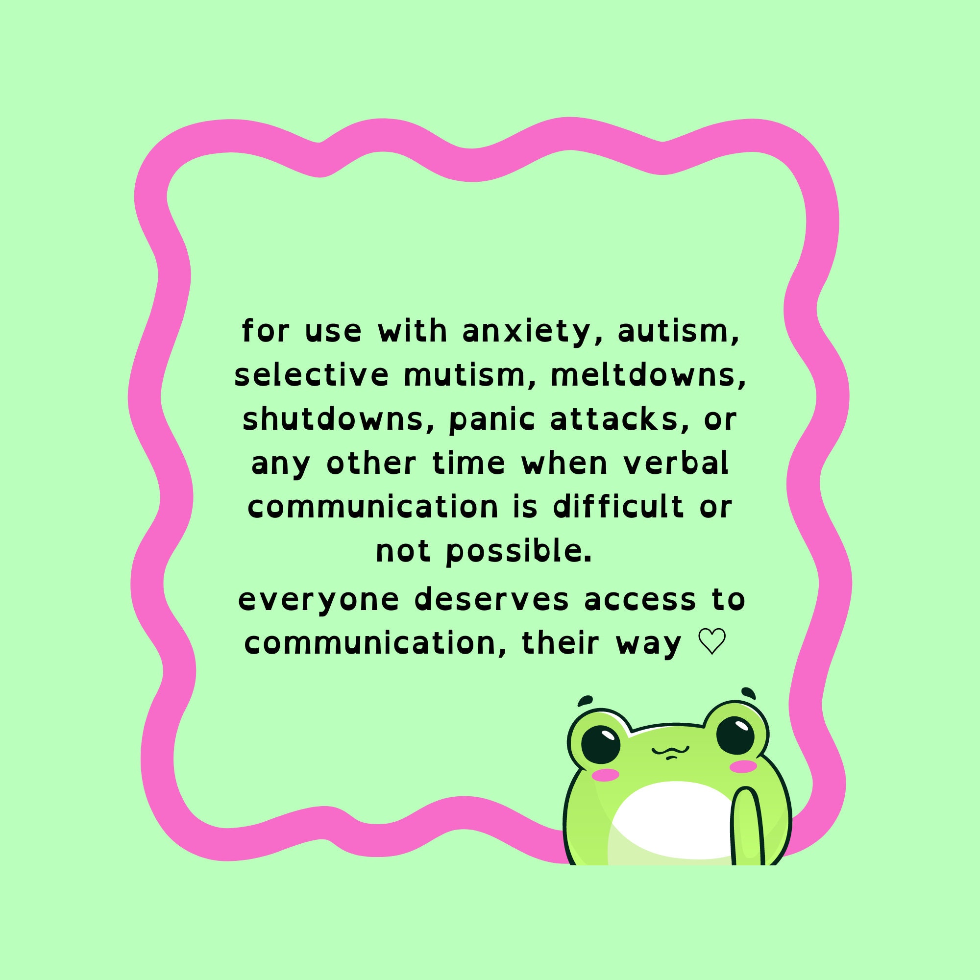 Digital Frog Communication Cards for Adults, AAC for Nonverbal, Autism ...