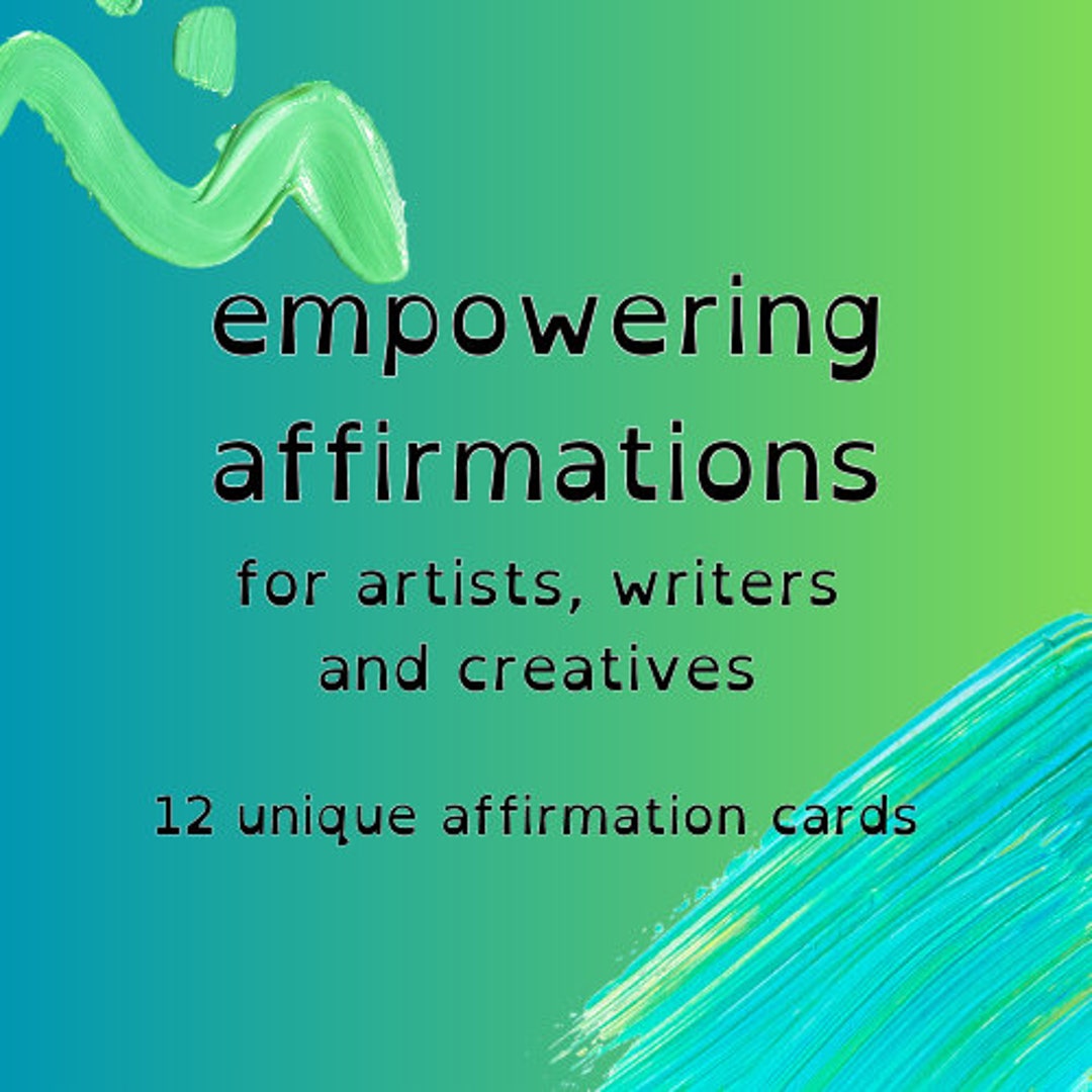 Digital Affirmation Cards for Artists, Writers, Creatives; Reminders ...
