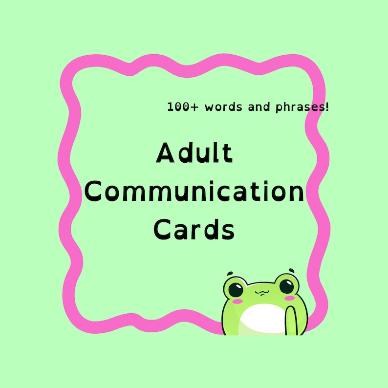 Digital Frog Communication Cards for Adults, AAC for Nonverbal, Autism ...