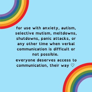 Rainbow Communication Cards for Adults, AAC for Nonverbal, Autism ...