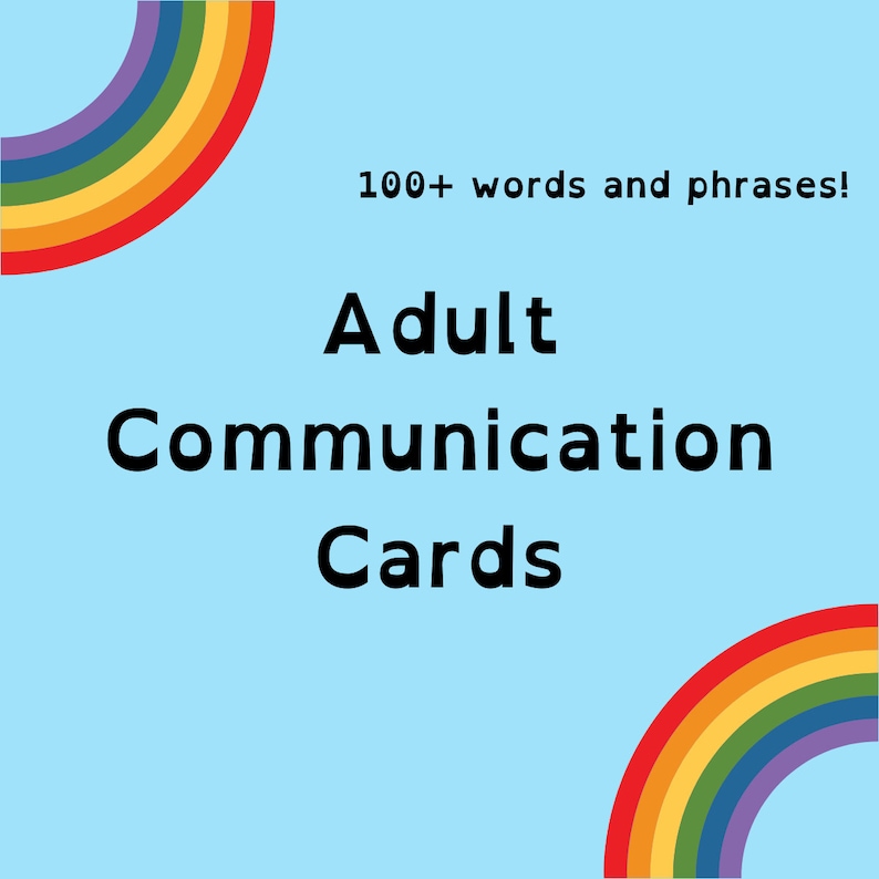 Rainbow Communication Cards for Adults, AAC for Nonverbal, Autism ...
