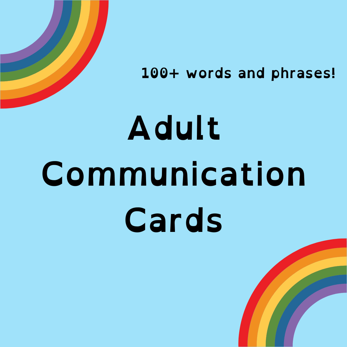 Rainbow Communication Cards for Adults, AAC for Nonverbal, Autism ...