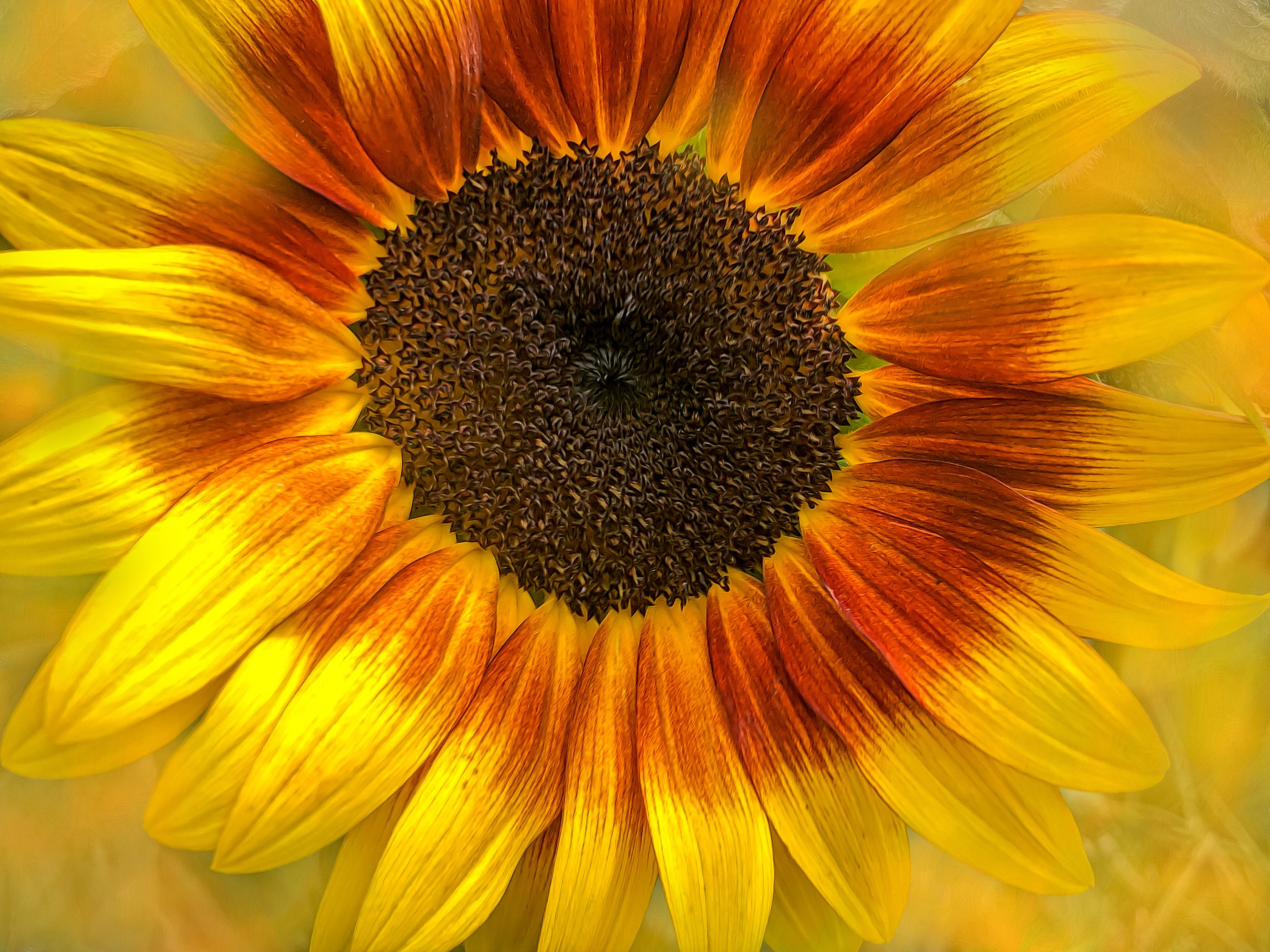 Sunflower Texture Art Handmade Note Cards With Premium Envelopes ...