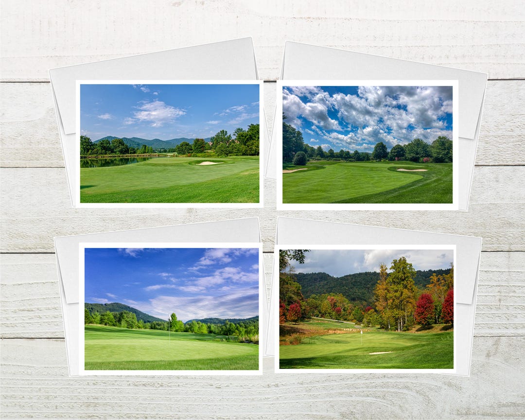 Golf Note Cards, Set of 4 Assorted Photography 5x7 Greeting Cards ...