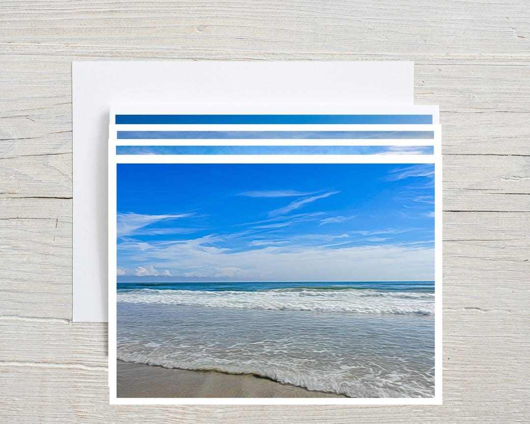 Ocean Waves Note Cards Set of 4 – Handmade Beach Photography Greeting ...