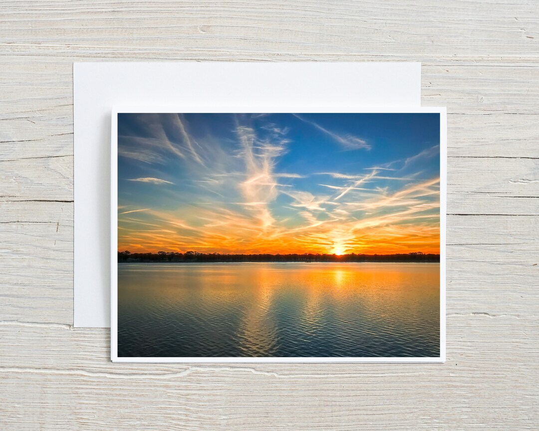 Handmade Sunset Photo Greeting Cards: Florida River Art - Set of 1 - Etsy