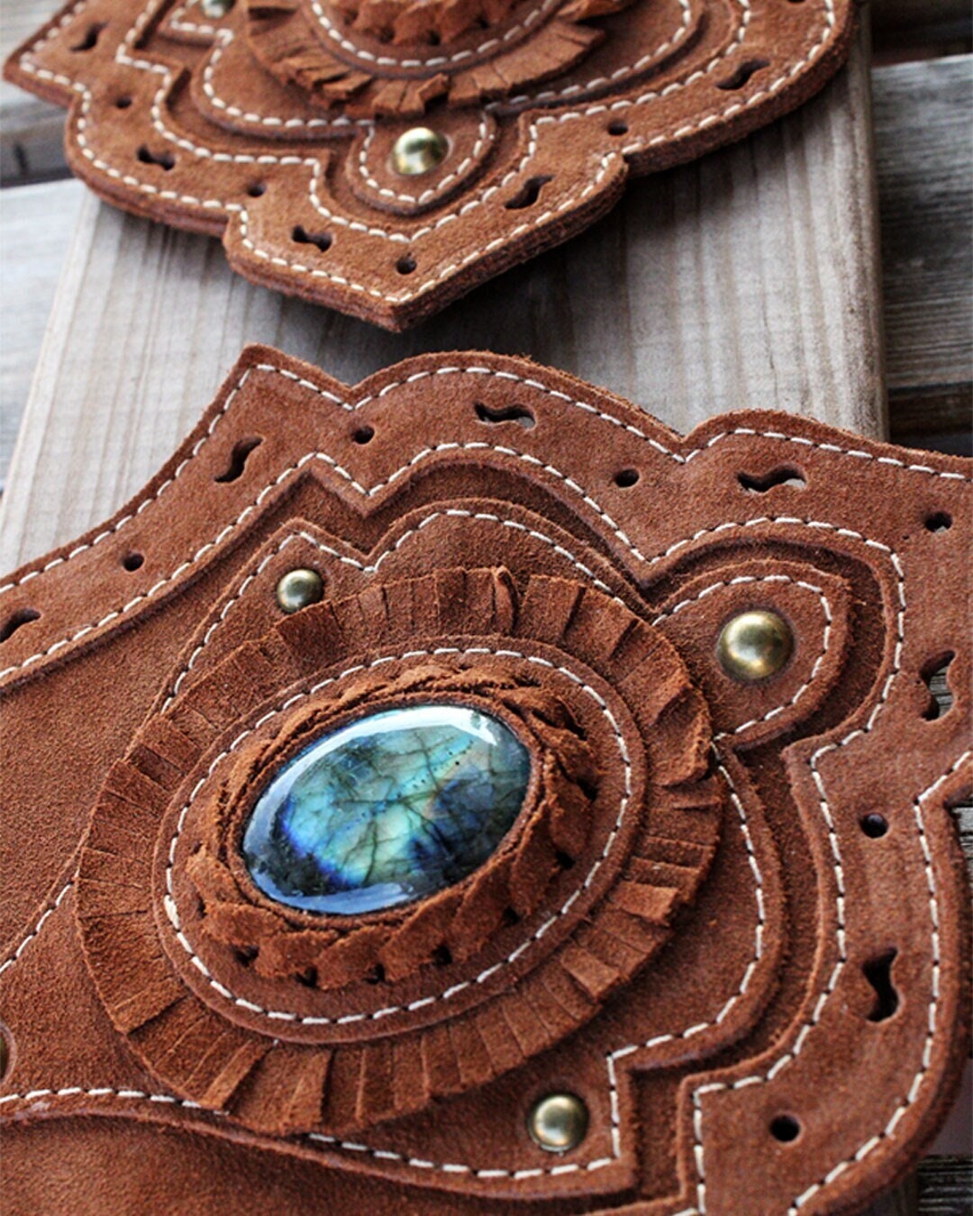 Leather Utility Belt - Festival Belt With All Magic of GEMSTONES ...