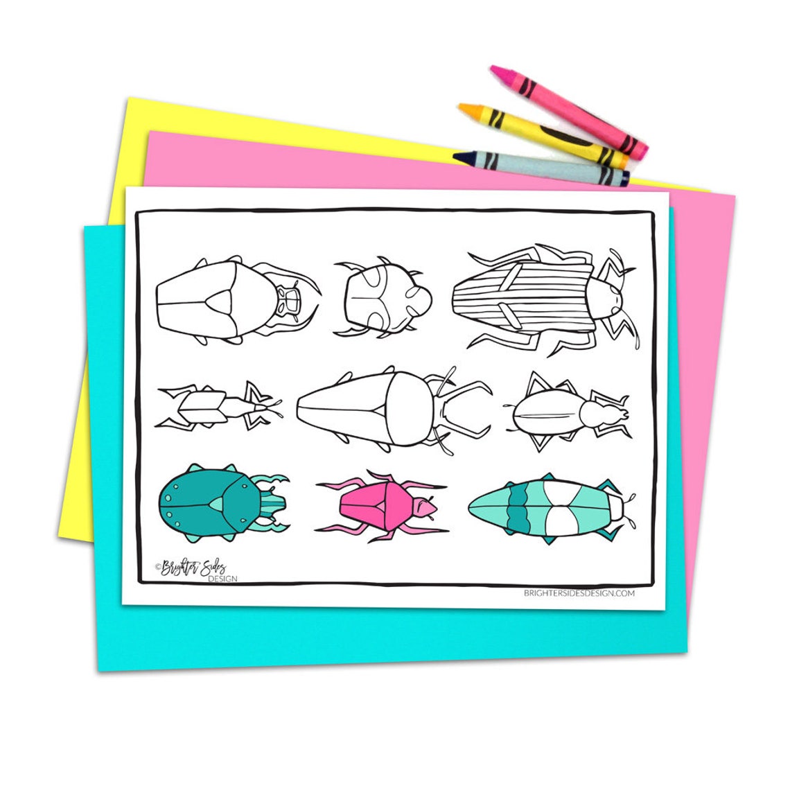 Printable Coloring Book Page for Kids, for Boys, for Girls, Insects ...