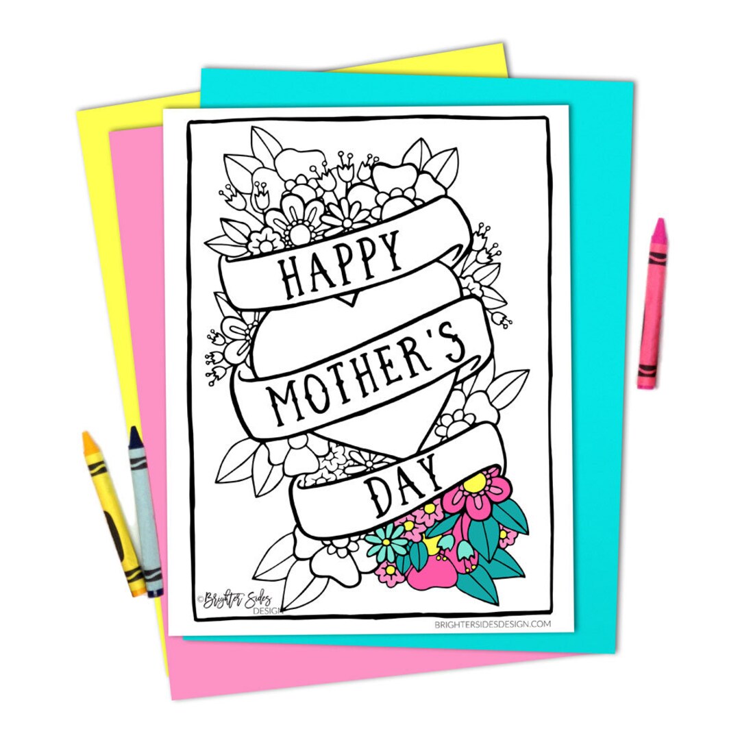 Mother's Day Coloring Page, Printable, Coloring Book Page, Activity ...