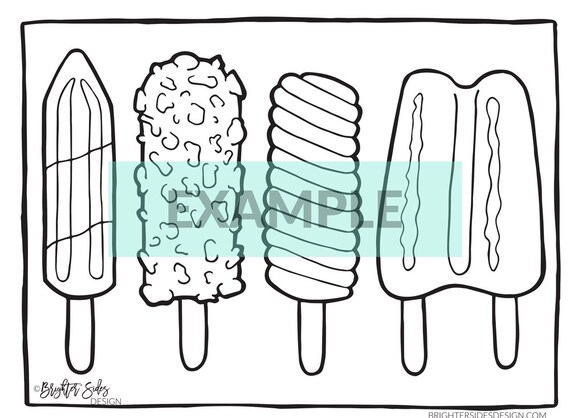 Popsicle Stick Coloring Page
