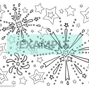 New Year's Eve Fireworks Coloring Pages Printable 4th of July Adult ...