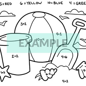 Printable Math Coloring Page, Worksheet, 1st Grade, Kids Summer ...