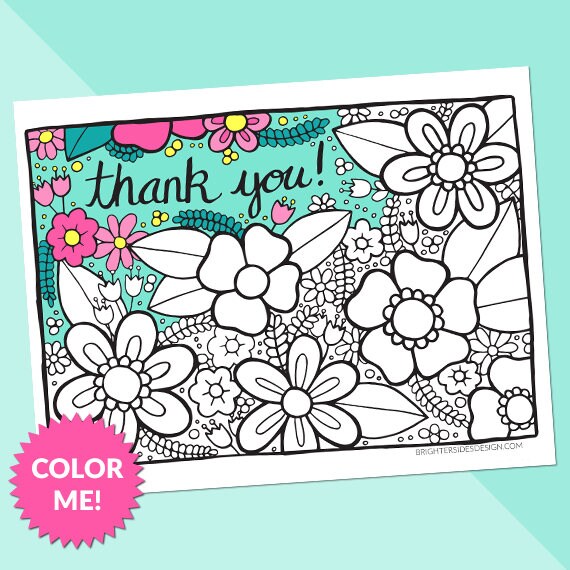 Thank You Flower Coloring Pages