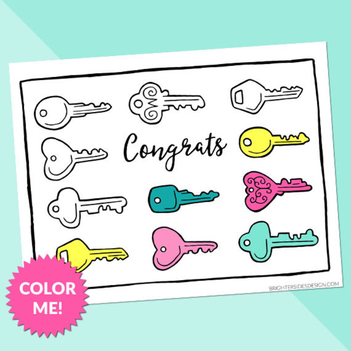 Housewarming Coloring Page for New House Congratulations Coloring Page ...