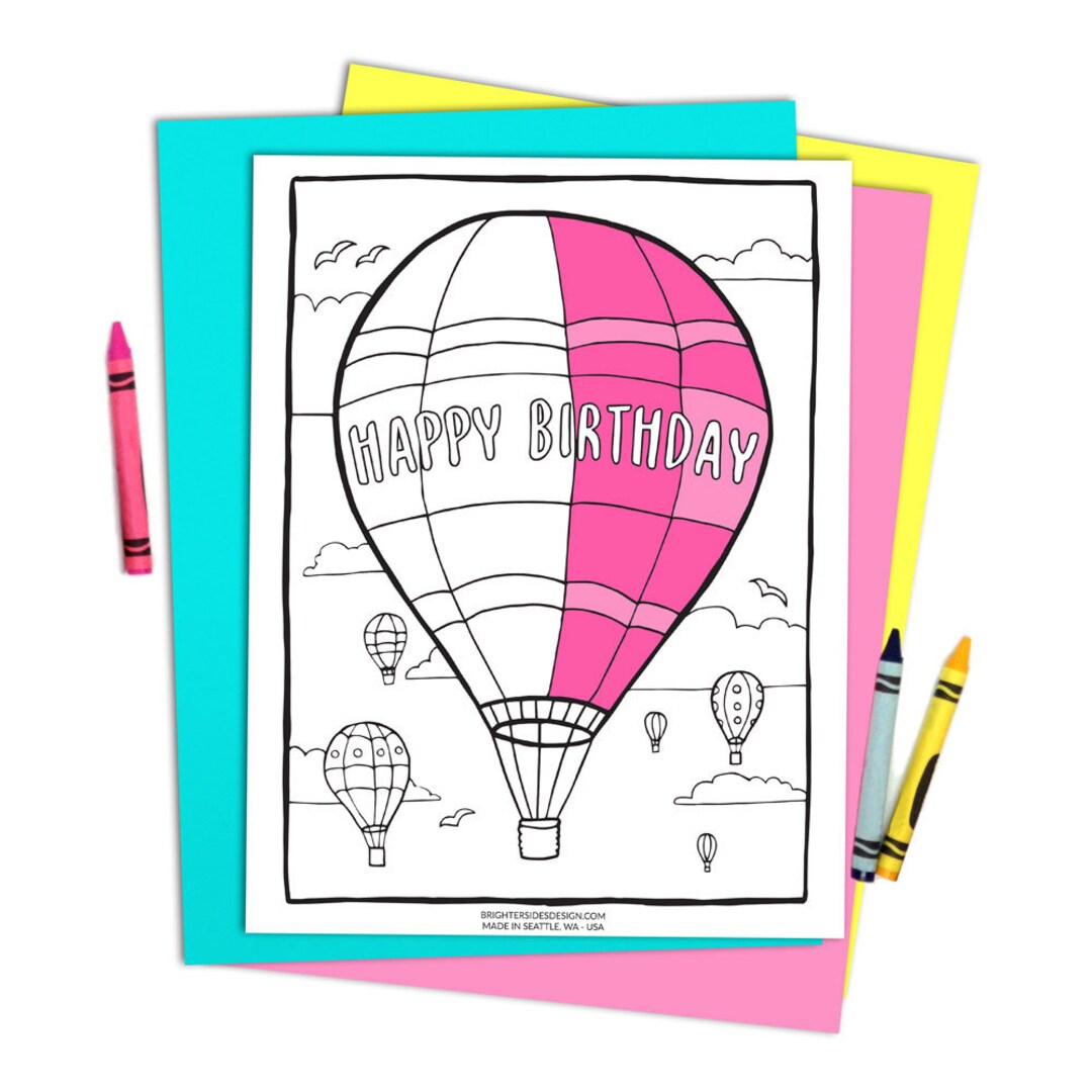 Birthday Coloring Page for Kids Birthday Party Activity Cute Coloring ...