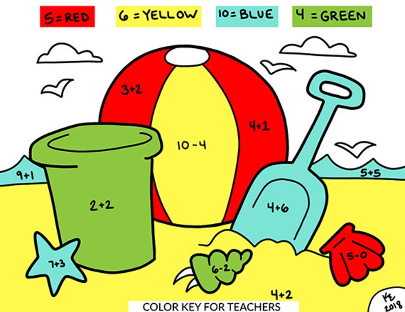 Printable Math Coloring Page, Worksheet, 1st Grade, Kids Summer ...