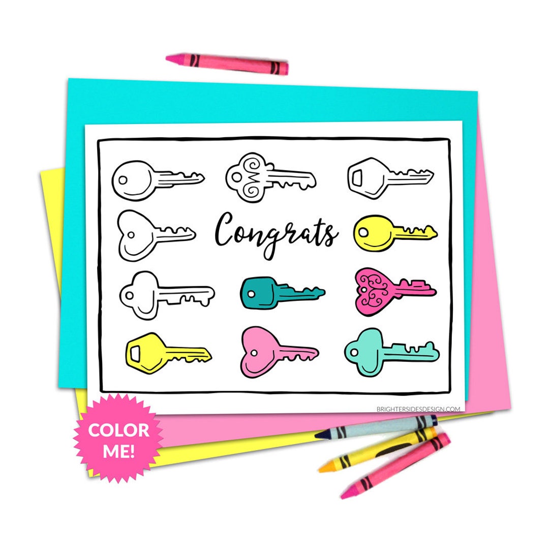 Housewarming Coloring Page for New House Congratulations Coloring Page ...