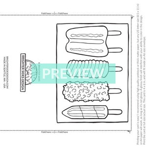 DIY Popsicle Summer Printable Coloring Card - Cute Dessert - Kawaii ...