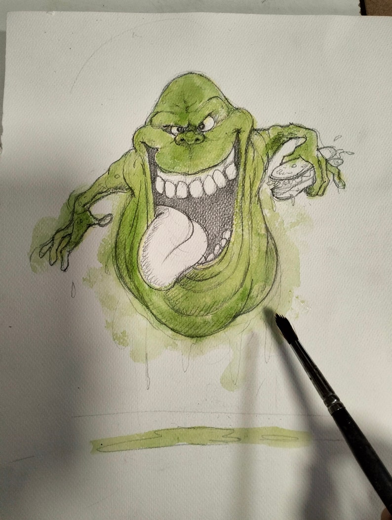 Slimer Ghostbusters Ghost Fan Art Print - Etsy