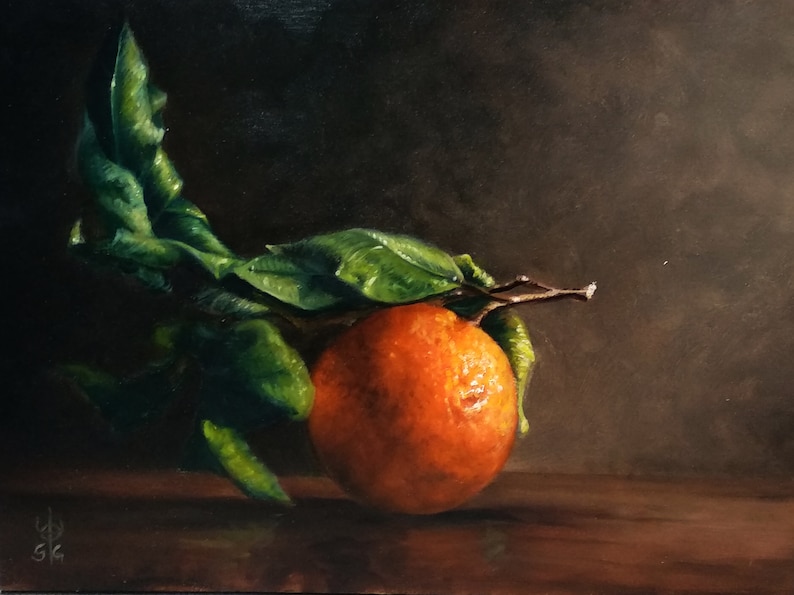 Still Life Orange Paint Picture Draw Oil on Canvas - Etsy