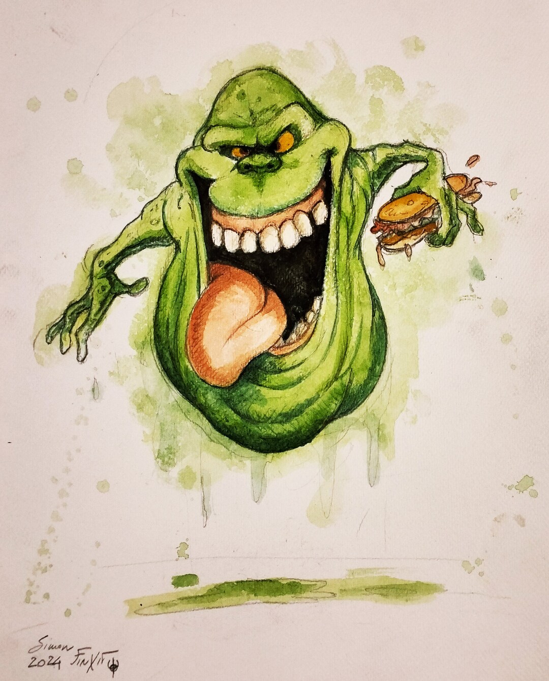 Slimer Ghostbusters Ghost Fan Art Print - Etsy