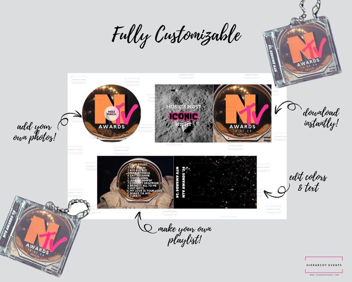 Mini CD Case Keychain Template & NFC Instructions, Y2K Millennial 2000s ...