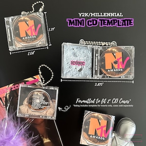 Mini CD Case Keychain Template & NFC Instructions, Y2K Millennial 2000s ...