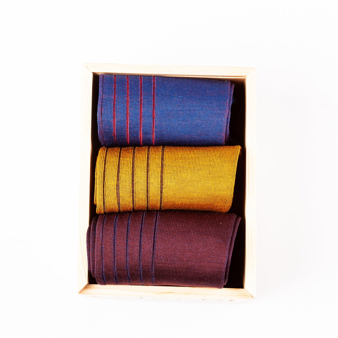 Burgundy Mustard Royal Blue Gift Box Set 3 Pairs - Etsy