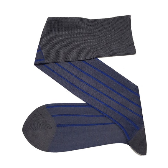 Classic Men s Gray Dress Socks Sophisticated Shadow Stripes Over the Calf Fit Ideal Gift for Dad Husband Etsy UK