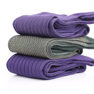 Dress Socks 3 Pack Purple Socks Shadow Pattern Fishnet Pattern Over the ...