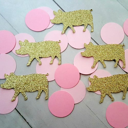 Pig Confetti Piggy Confetti Pig Birthday Pigsty - Etsy