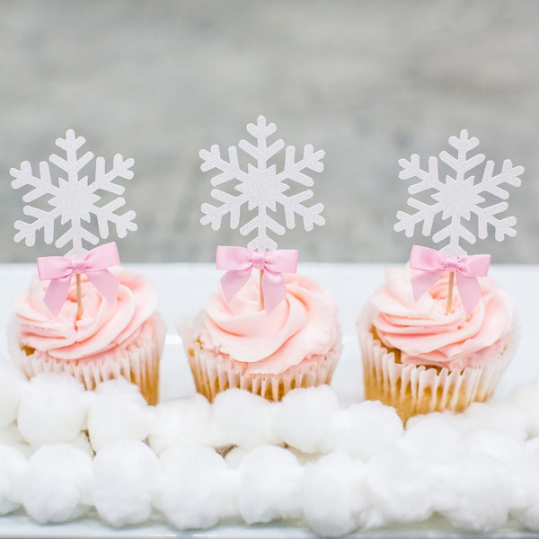 Snowflake Cupcake Toppers - Etsy
