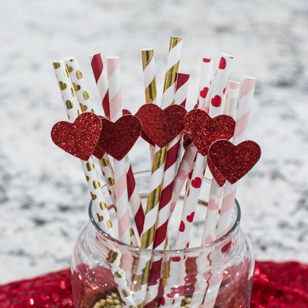 Valentines Day Straws - Etsy