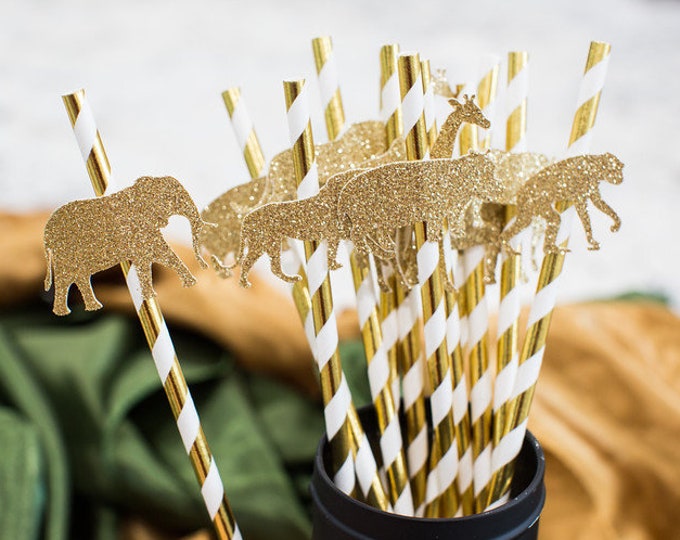 Giraffe Party Decorations. Giraffe Party Straws. Girl Safari | Etsy