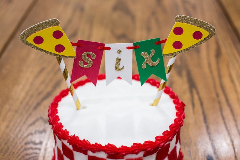 Pizza Birthday Decorations. Pizza Party Cake Topper. Pizza | Etsy
