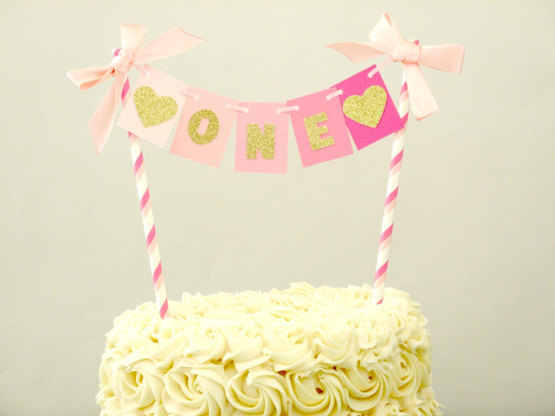 Pink Ombre Cake Topper Pink Ombre Gold Birthday Age Cake Topper Girl ...