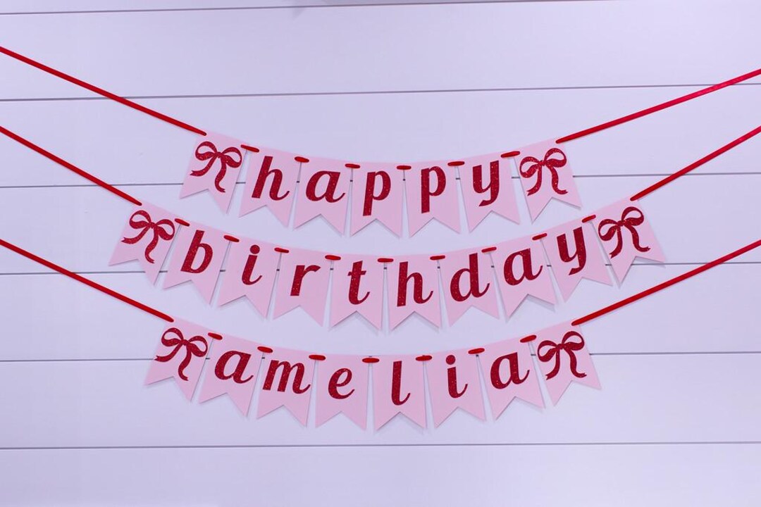 Red Bow Birthday Decorations. Red Coquette Birthday Decorations. Pink ...