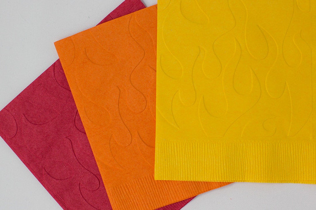 Fireman Party Napkins, Hand-embossed Flame Design, Set of 24 - Etsy