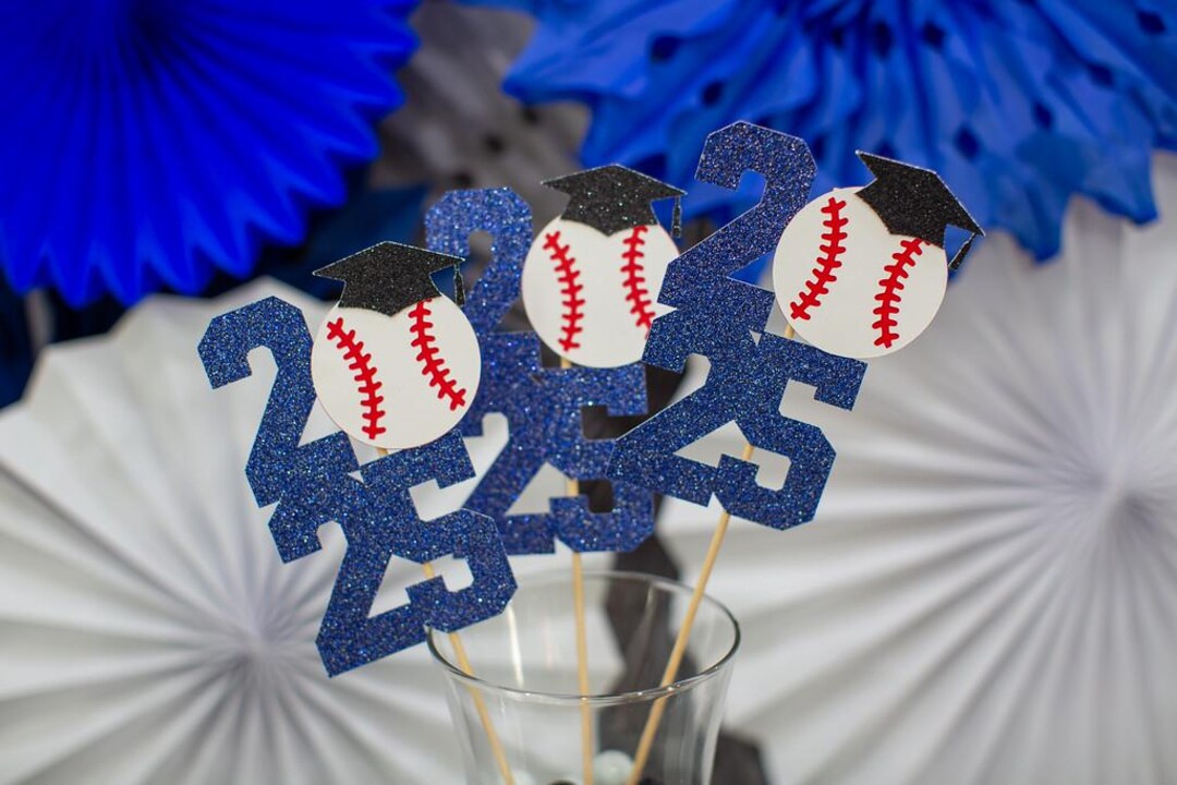 Baseball Graduation Party Decorations. Baseball Graduation Centerpiece ...