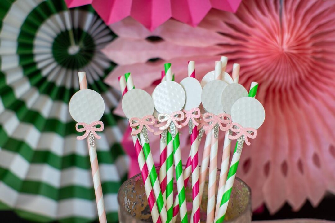 Golf Party Decorations. Golf Straws. Girl Golf Party Decorations. Pink ...