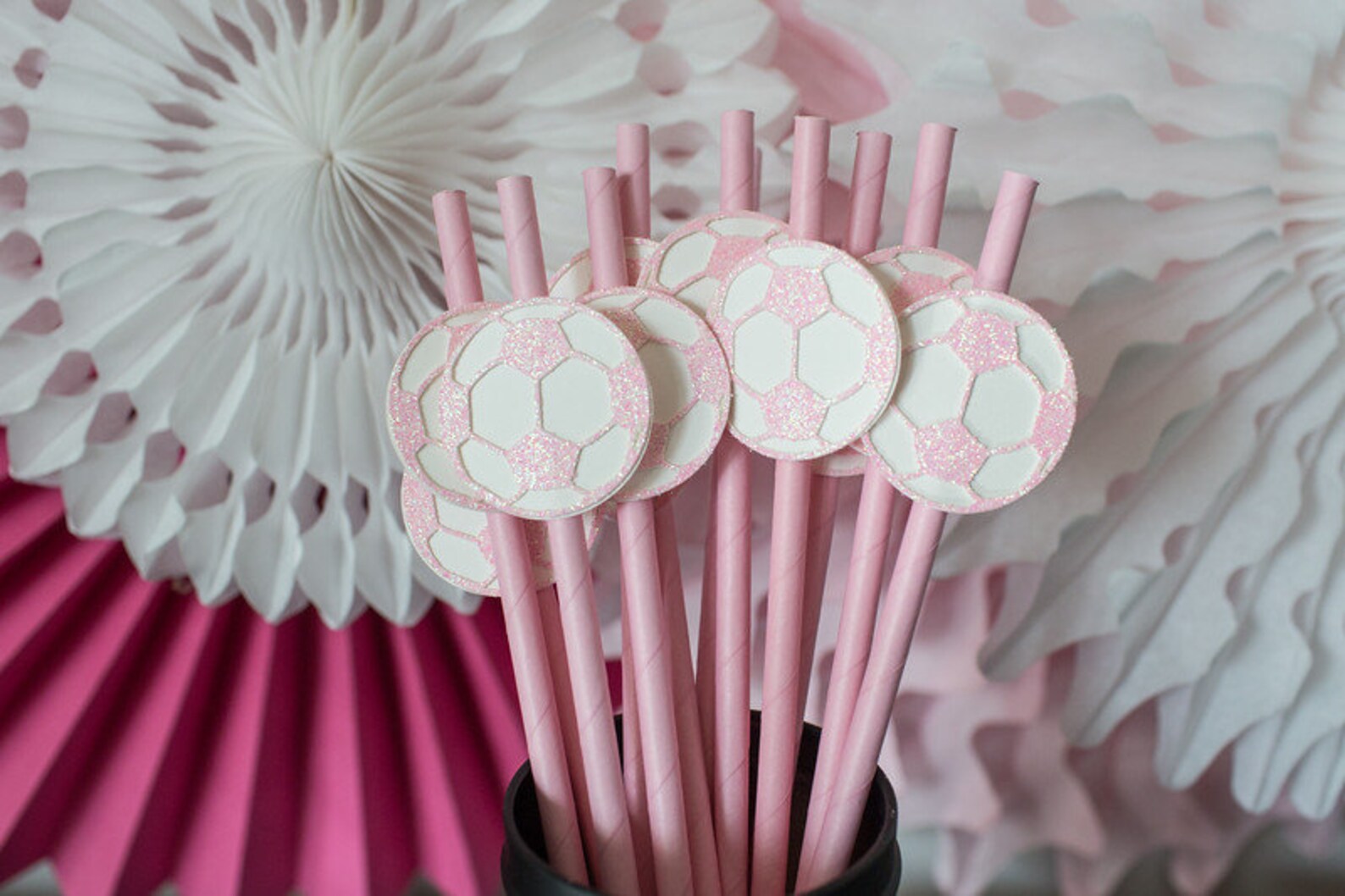 Pink Soccer Party Decorations. Girl Soccer Birthday. Girl | Etsy